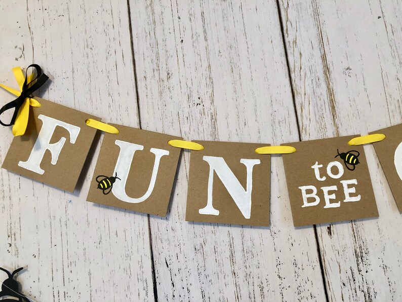 Bee First Birthday Decorations Fun to Bee ONE Banner - Etsy