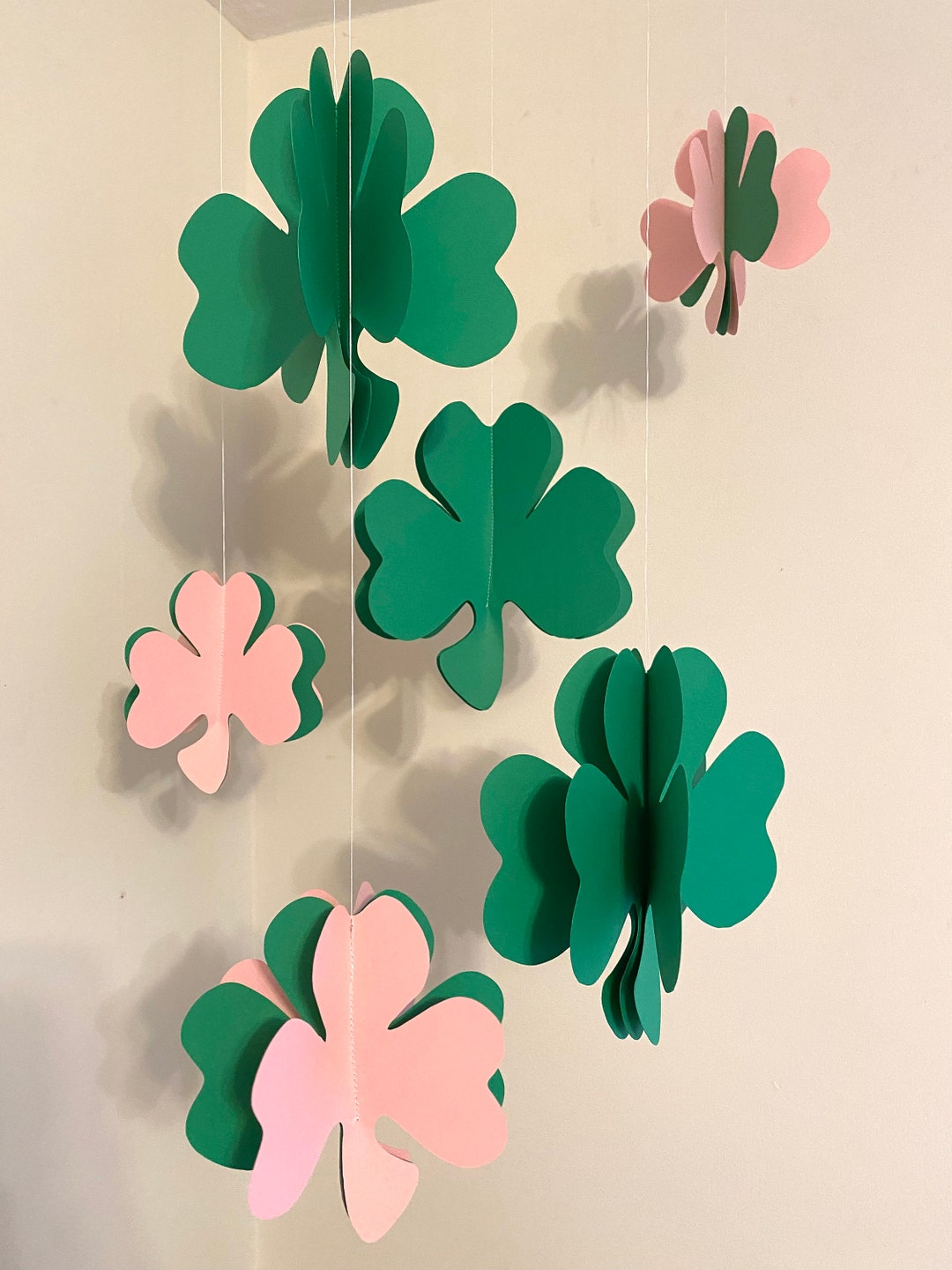 St Patricks Day Decor, 3D Shamrock Backdrop, Little Shamrock, Pink ...