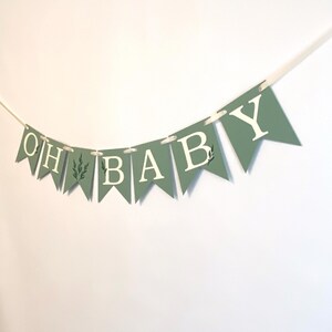 Sage Green 'oh Baby' Banner: Gender Neutral Baby Shower Decor - Etsy