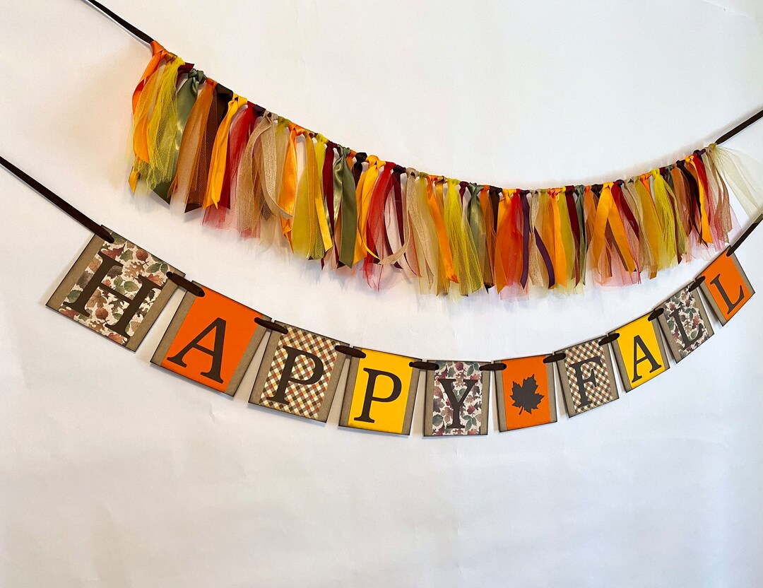 Happy Fall Banner Fall Autumn Decorations Thanksgiving Banner Fall ...