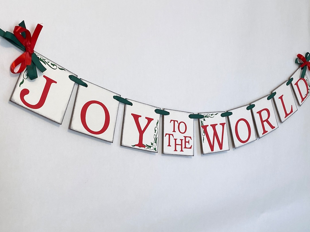 JOY to the WORLD Christmas Banner: Vintage Holiday Garland - Etsy