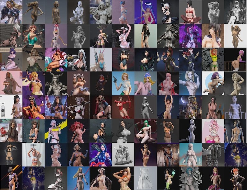 NSFW 40+ GB Mega STL Pack | 600+ Nsfw Female Figures | Nsfw 3D Print Collection Instant Download ...