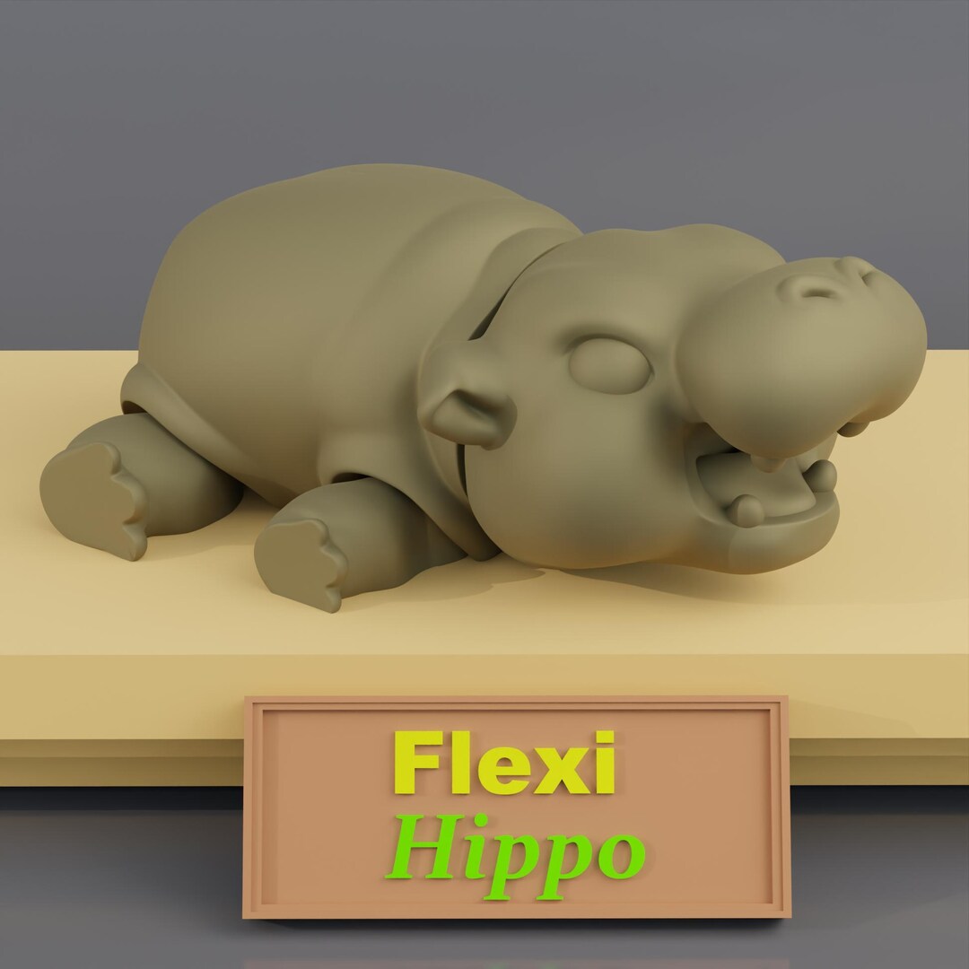 Flexi Hippo STL File | Articulated Baby Hippo 3D Model, Flexi Home ...