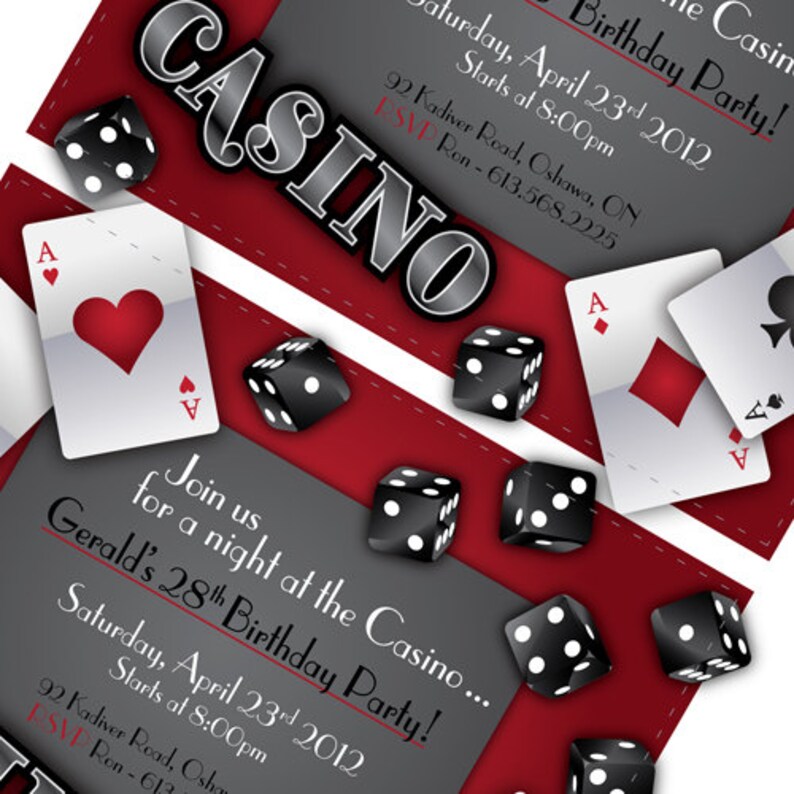 Casino Party Invitations - Gamble Love . Casino Birthday Invitation ...