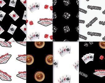 CASINO Paper Shapes : Black & Red Digital Casino Paper, Casino ...