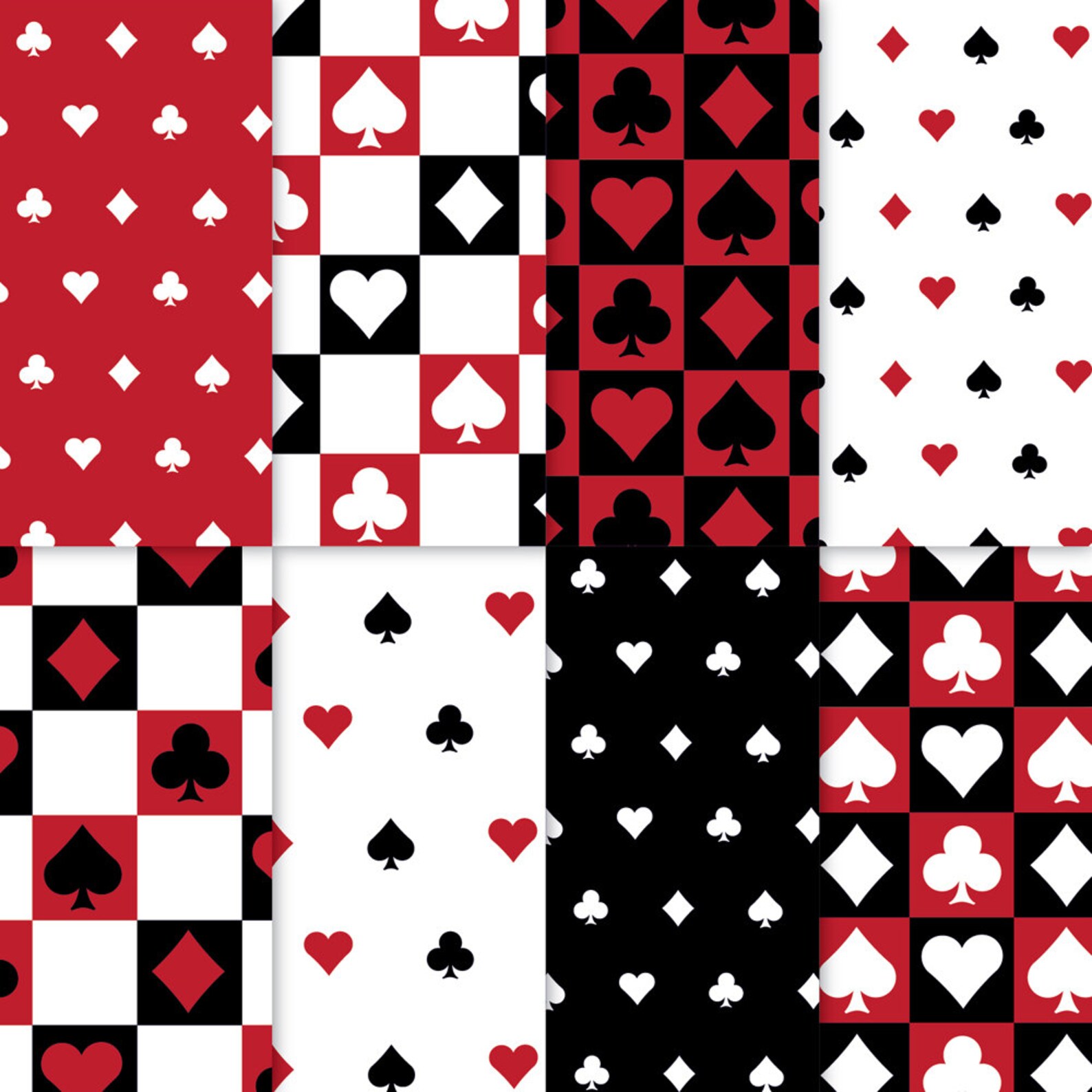 CASINO Paper - Shapes : Black & Red - Digital Casino Paper, Casino ...
