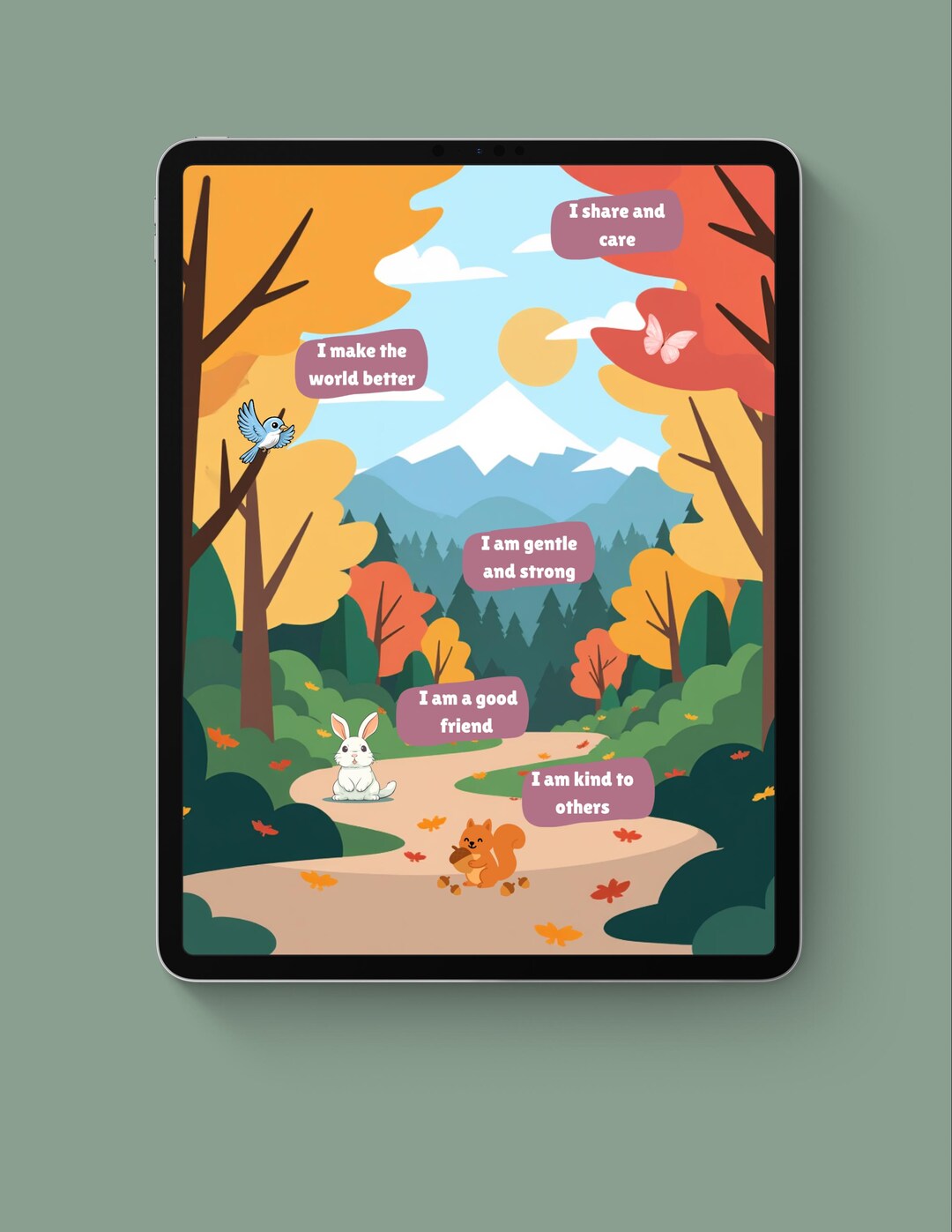Kids Affirmation Poster, Woodland Animals Print (digital Download) - Etsy
