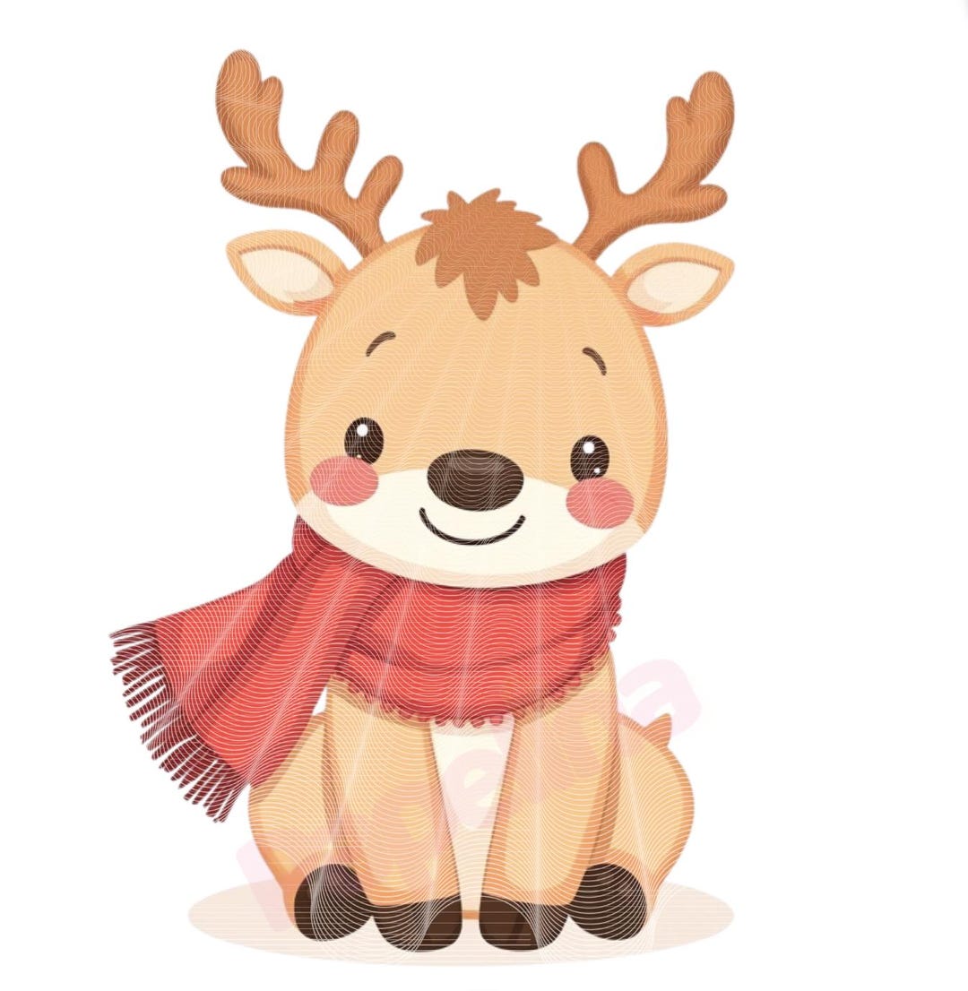 Kawaii Christmas Reindeer Clipart | Holiday Sticker Design (SVG, PNG ...