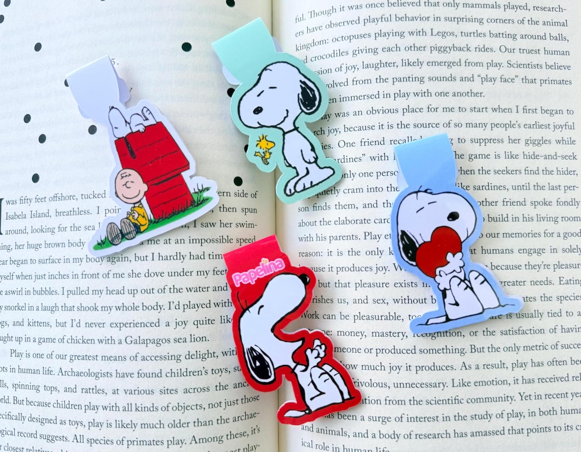 Snoopy Magnetic Bookmark Set - Etsy