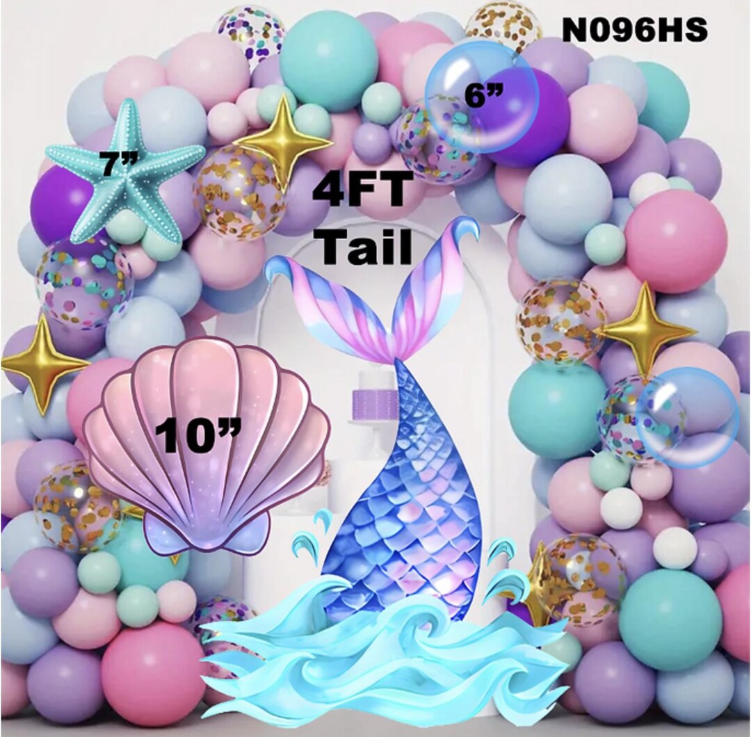 N096QS Watercolor Mermaid Tail ,stands Not Included Scored for Shipping ...
