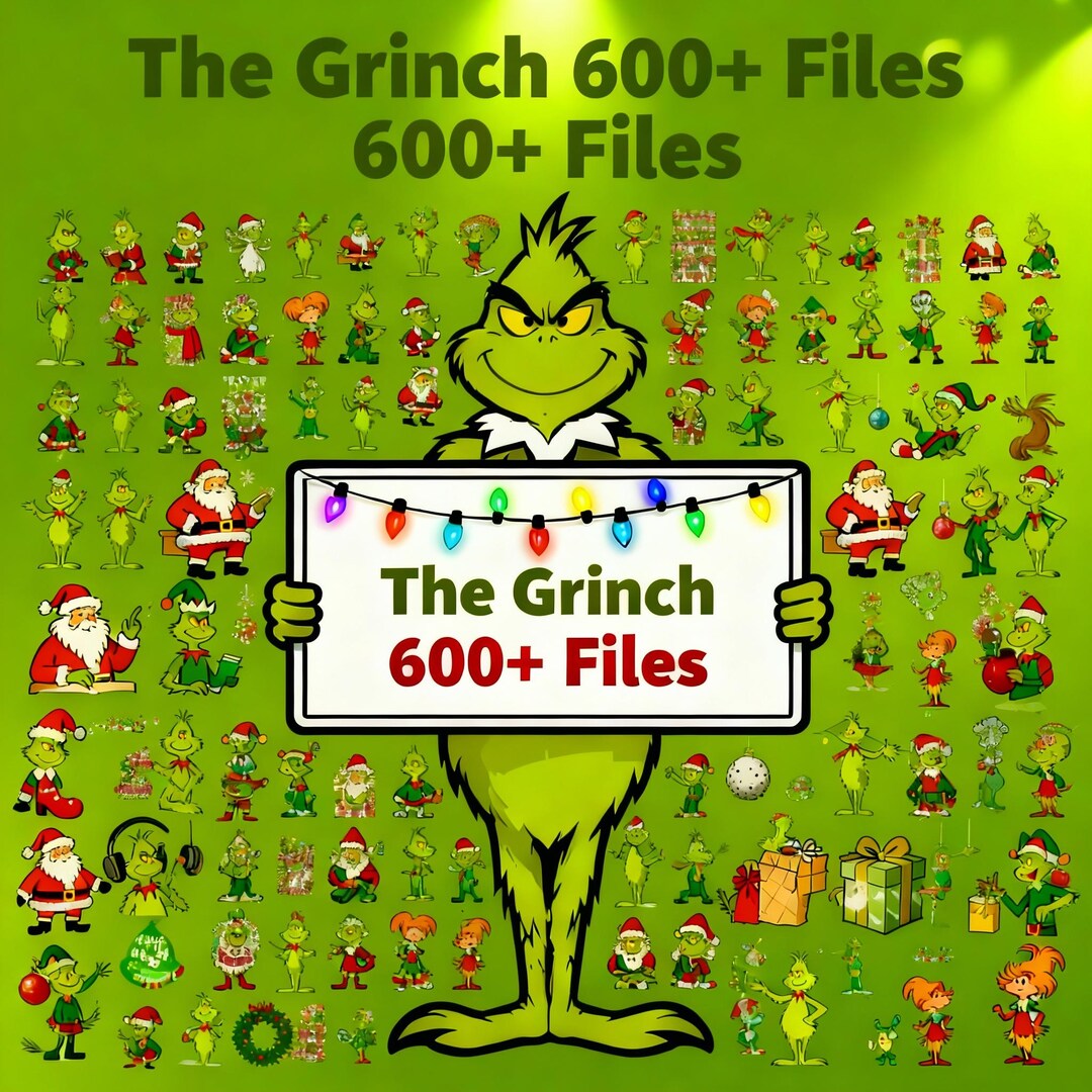 600+ Grinch PNG Bundle, Grinch Svg, Grinch Ornament, Christmas Svg ...