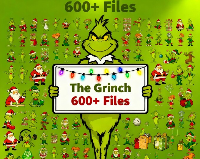 600+ Grinch PNG Bundle, Grinch Svg, Grinch Ornament, Christmas Svg ...