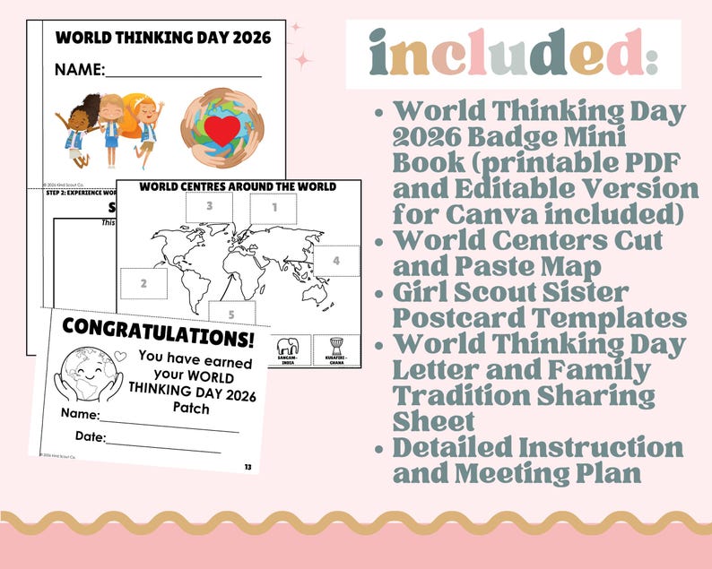 Daisy Scouts World Thinking Day Badge Workbook, Daisy Troop Printable ...