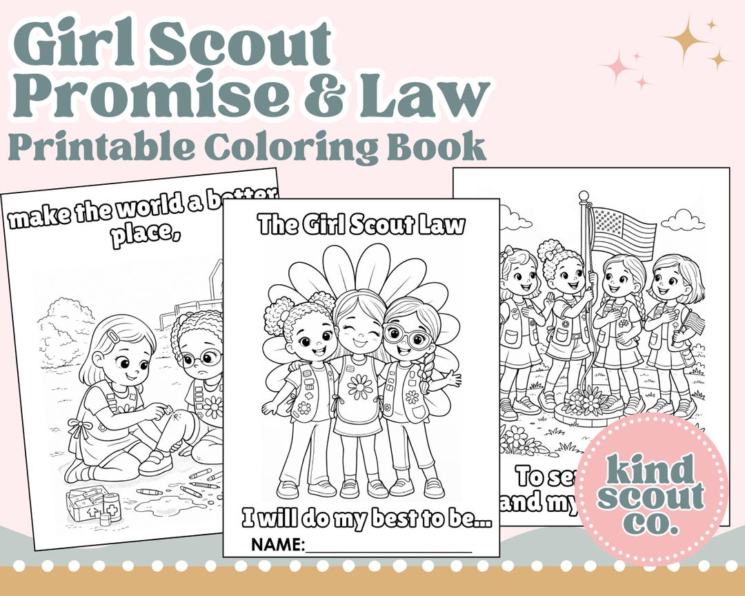 Girl Scout Promise and Law Coloring Book | Daisy Girl Scout Printable ...