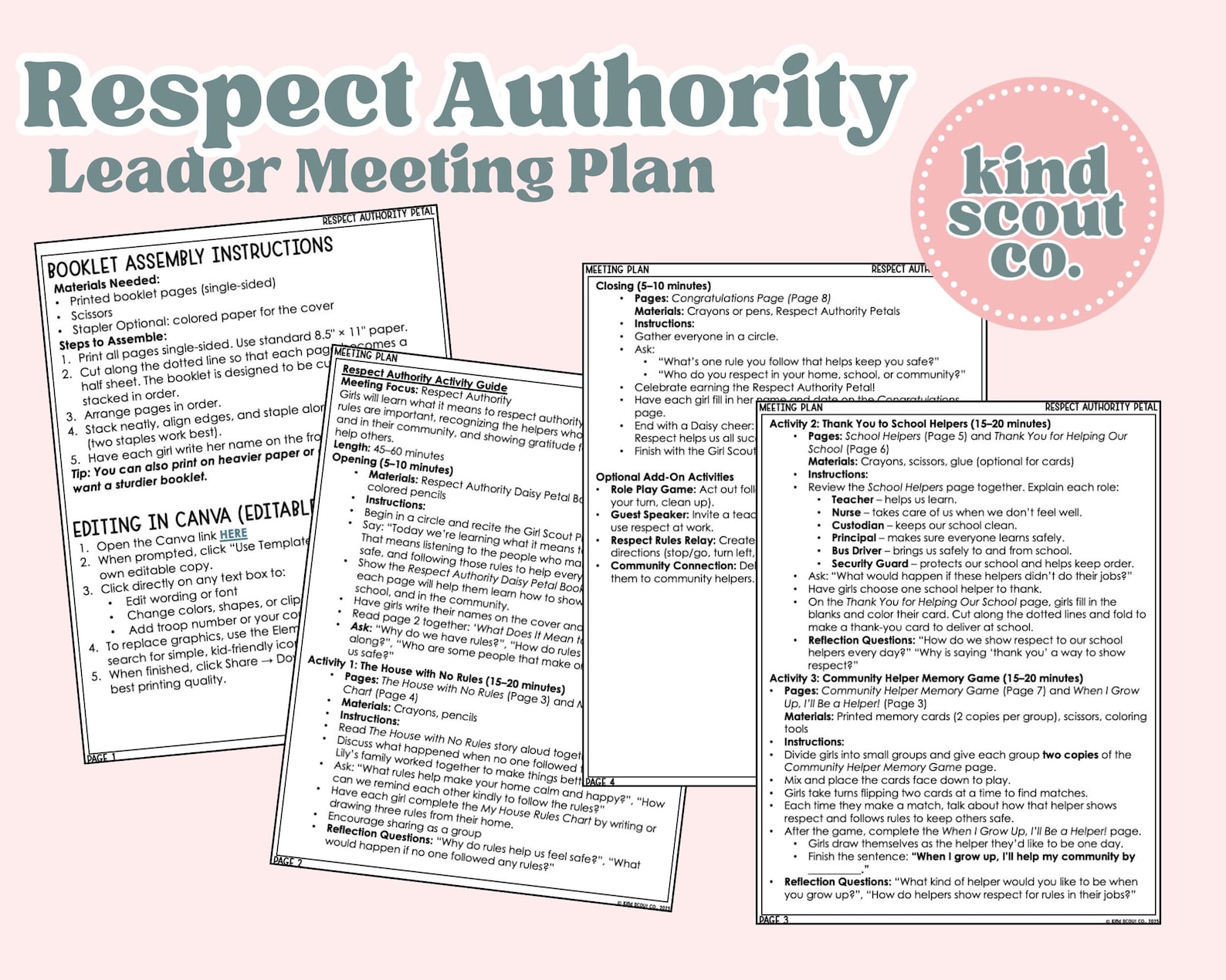 Daisy Girl Scouts Respect Authority Activity Booklet (printable PDF) - Etsy