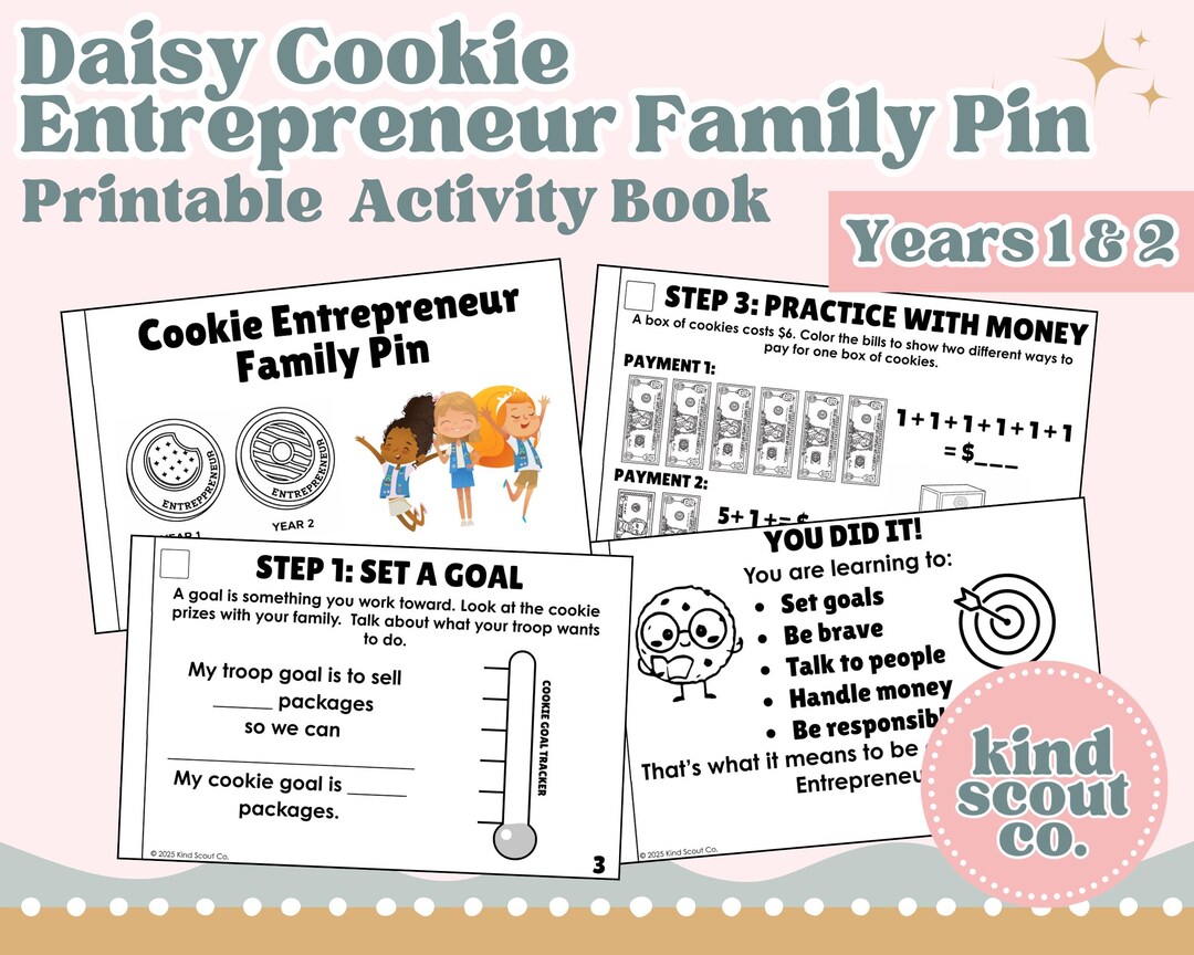 Daisy Cookie Entrepreneur Family Pin | Girl Scout Cookies Activity at ...