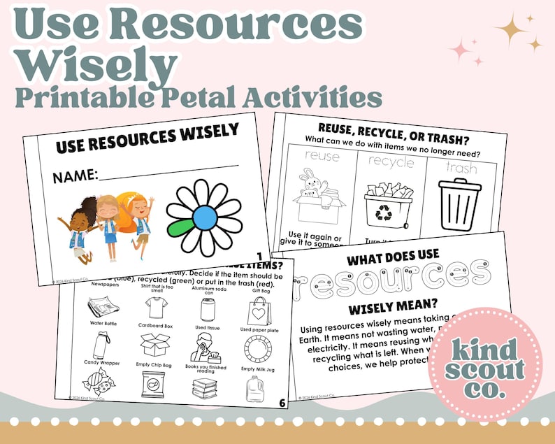 Daisy Girl Scouts Use Resources Wisely Petal Activity Booklet ...