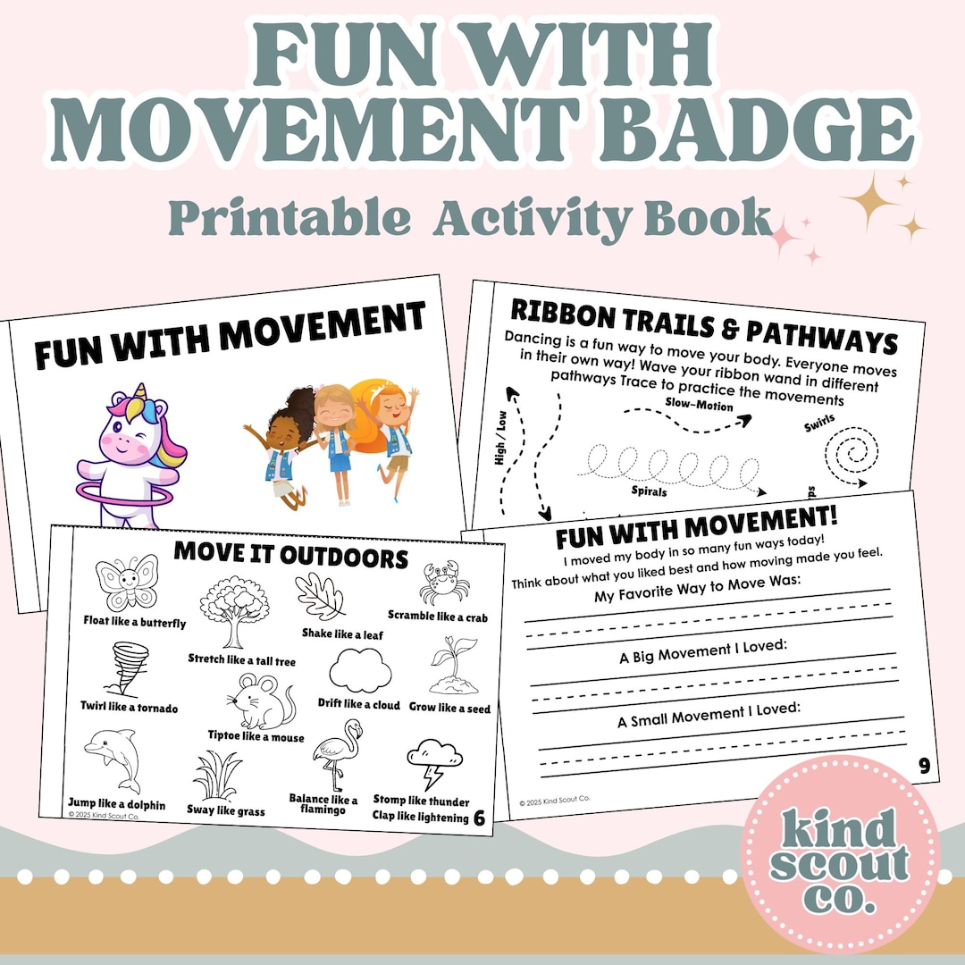 Daisy Scouts Fun With Movement Badge Workbook, Daisy Troop Printable ...