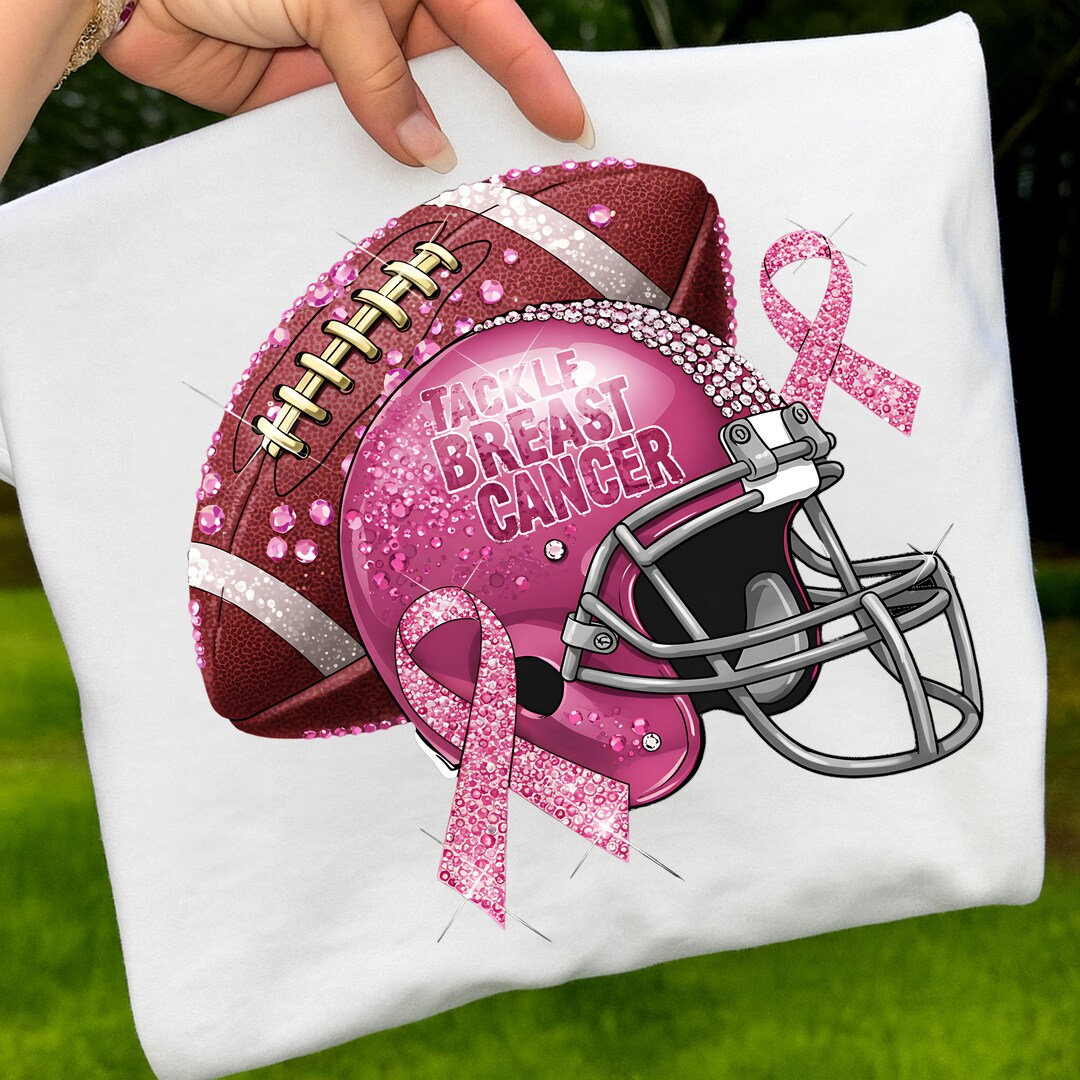 Tackle Breast Cancer Football PNG, Pink Helmet Rhinestone Sublimation ...
