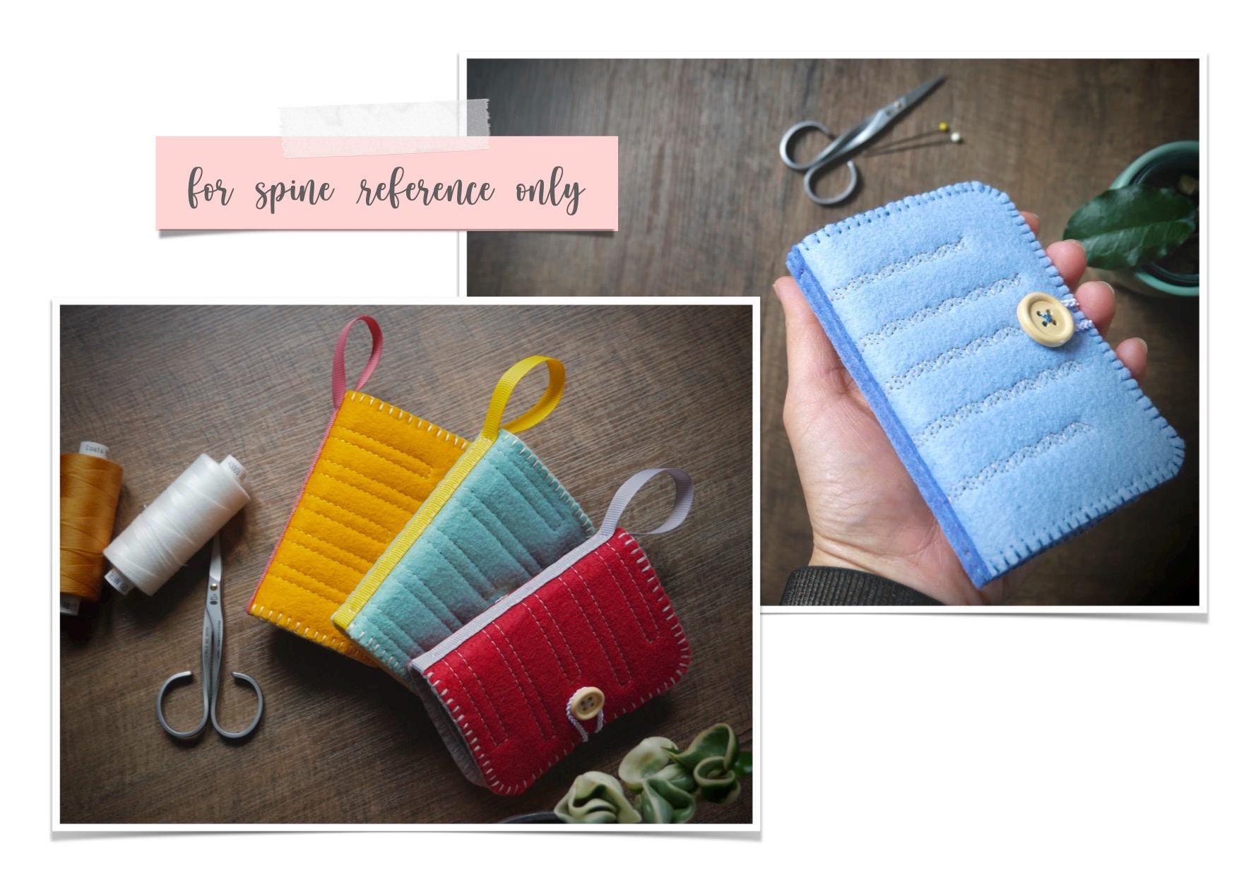 Wool Felt Needle Book Case Organizer Sewing Kit ø Forget Me Not ø ...