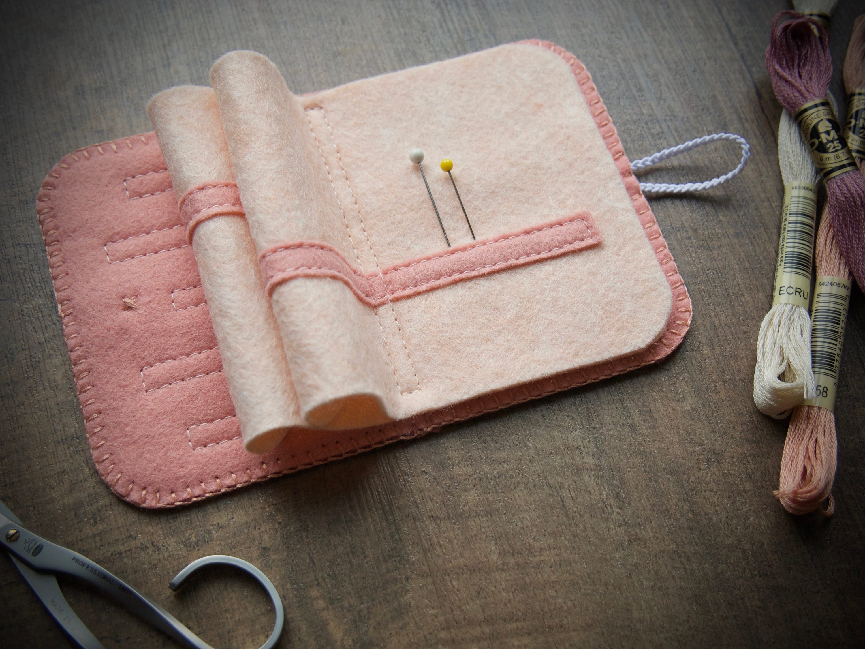 Wool Felt Needle Book Case Organizer Sewing Kit ø Mulberry ø | Etsy