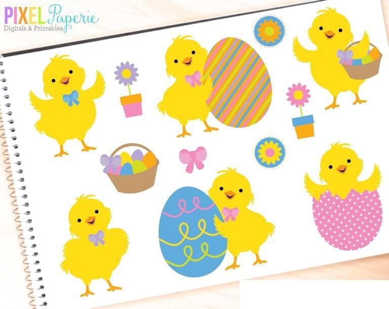 Easter clipart chicks clip art digital Easter Chicks Digital | Etsy