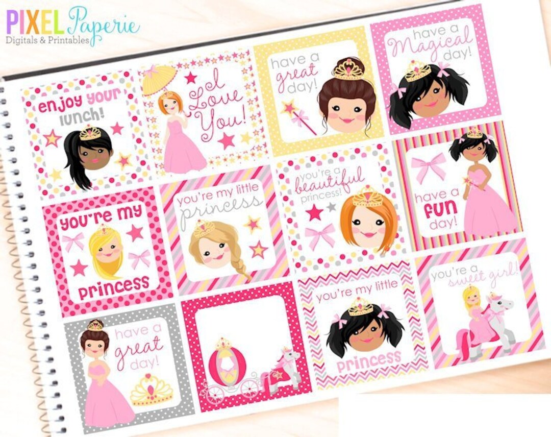 Princess Lunch Box Notes Printable Fairytale School - Etsy Canada