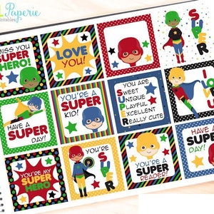 Superhero Super Hero Lunch Box Notes Printable School Boys - Etsy