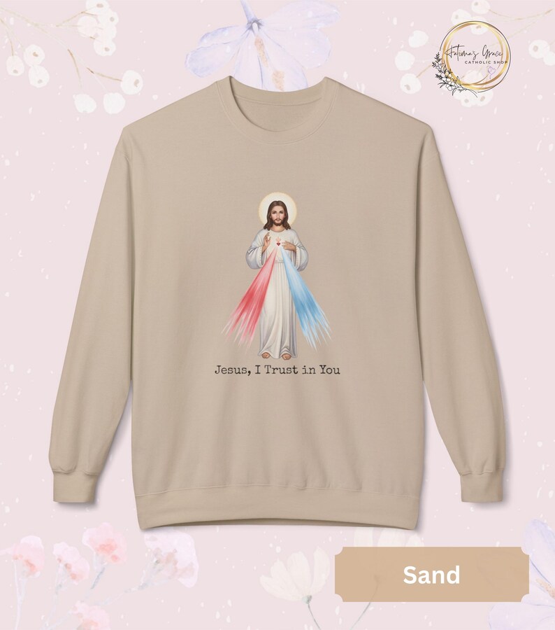 Divine Mercy Sweatshirt - Jesus I Trust in You, Catholic Gift | Saint ...