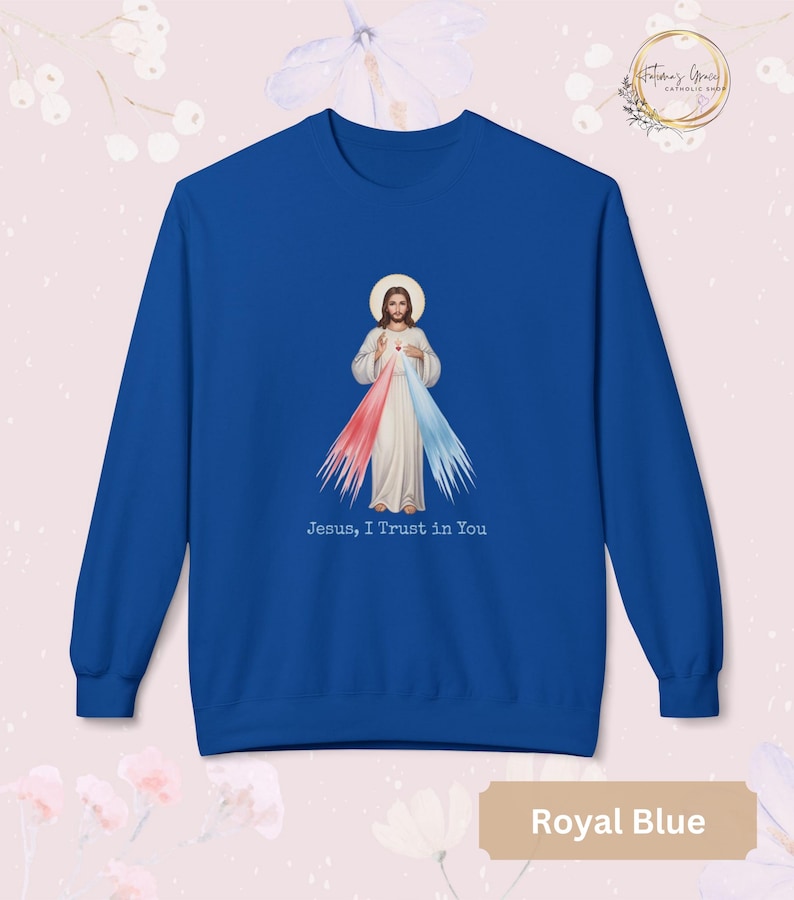 Divine Mercy Sweatshirt - Jesus I Trust in You, Catholic Gift | Saint ...