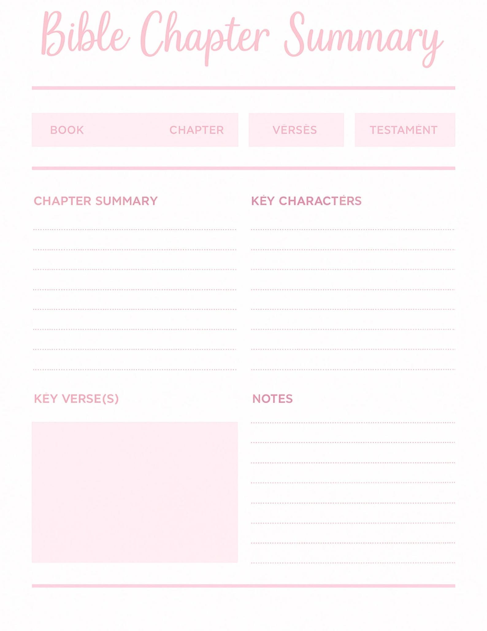 Pink Bible Study | Journal | Digital Download (30 Pages) | Minimal ...