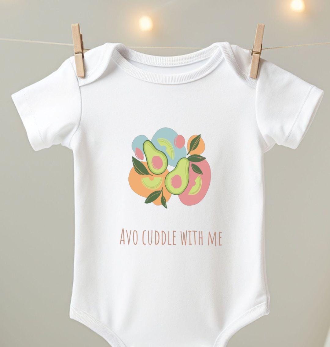 Avo Cuddle Baby Grow, Avocado Pun Onesie - Etsy
