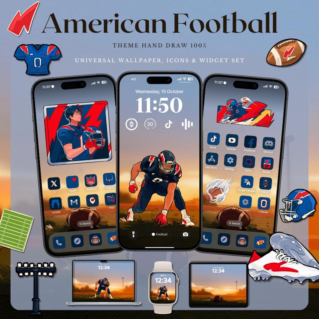 American Football Icon Set: Sport Theme Wallpapers & Widgets (ios ...