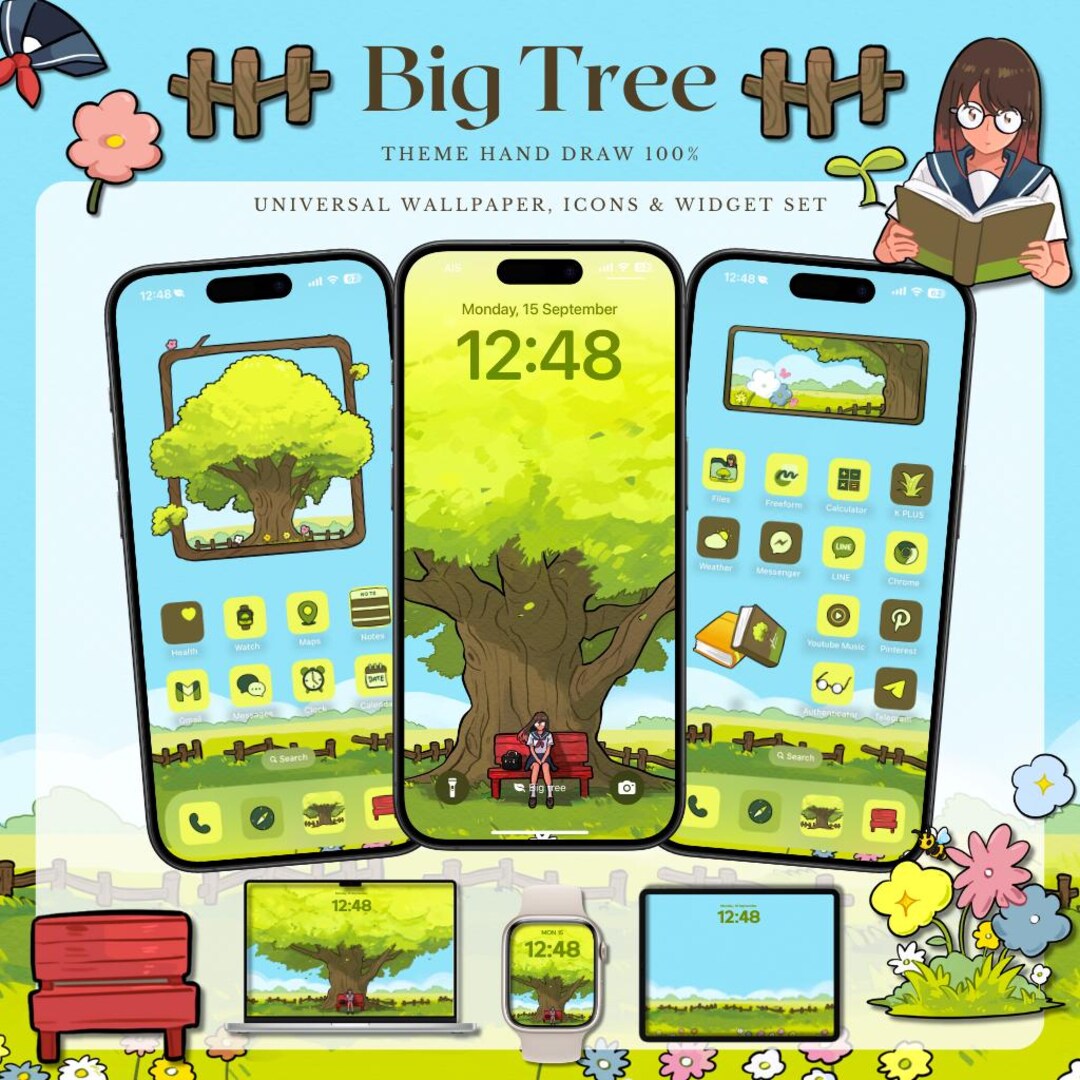 Big Tree Icon Set: Cozy Nature Wallpaper & Widget Theme (ios/android ...