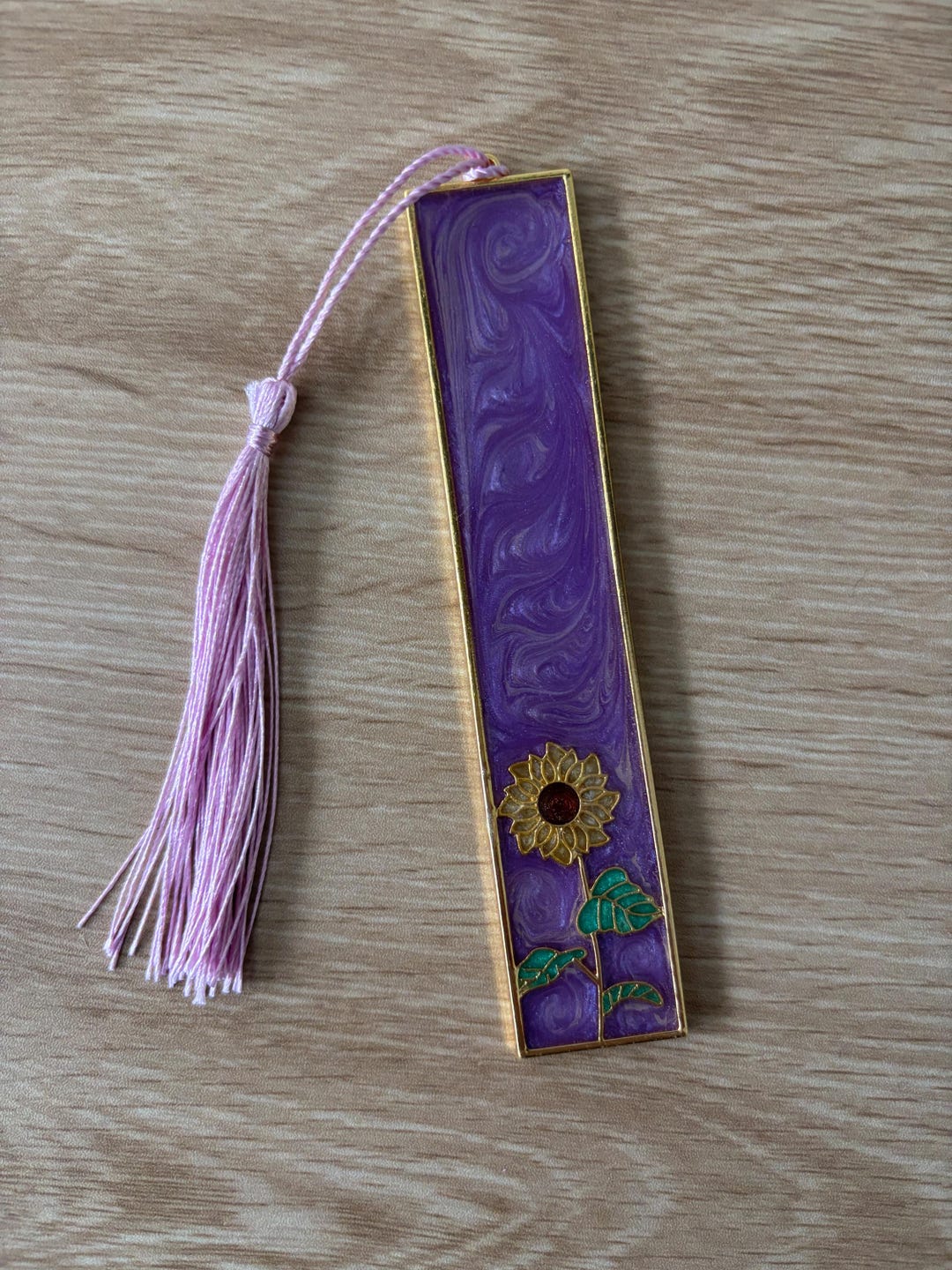 Sunflower Resin Bookmark, Purple Floral Bookmark, Handmade Book Lover ...