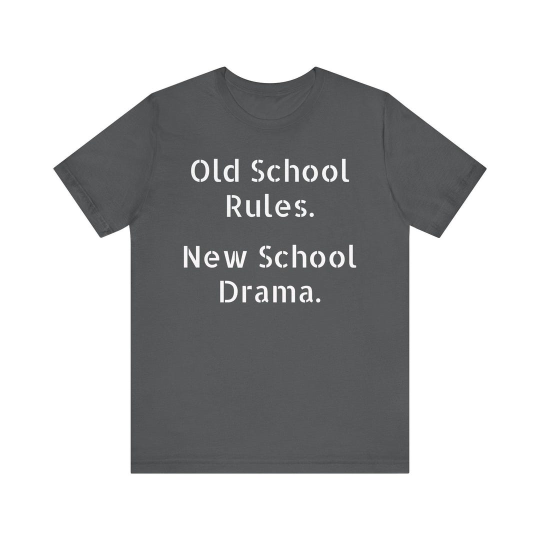 Old School Rules Unisex Tee, Vintage Style T-shirt, Casual Graphic Tee ...