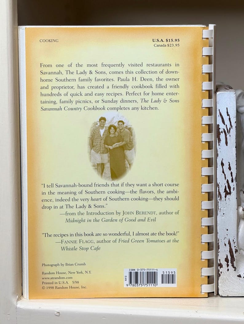SIGNED Paula Deen Cookbook – the Lady & Sons Savannah Country Cookbook ...