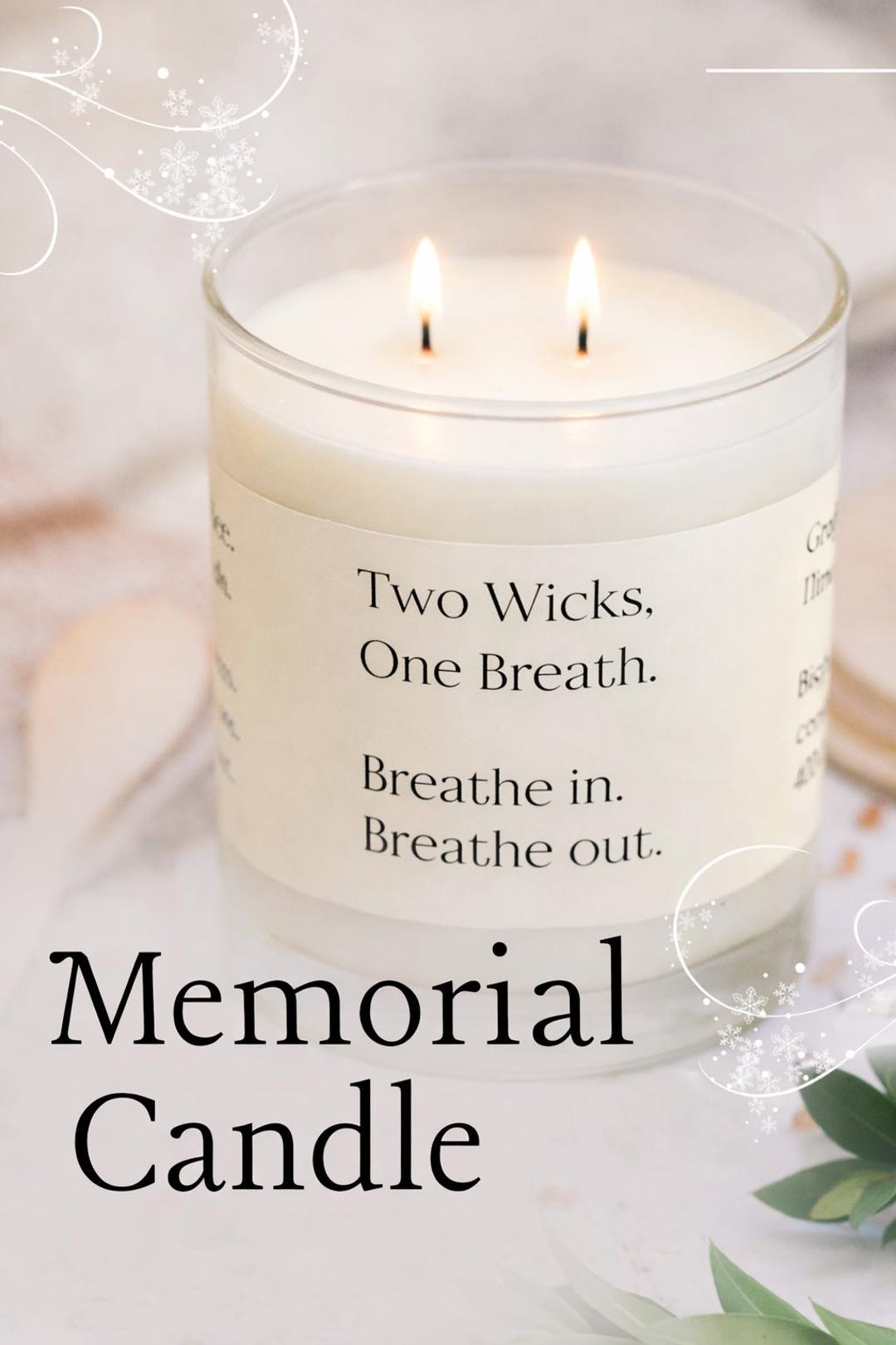 Two Wicks One Breath Sympathy Candle | Bereavement and Grief Gift - Etsy