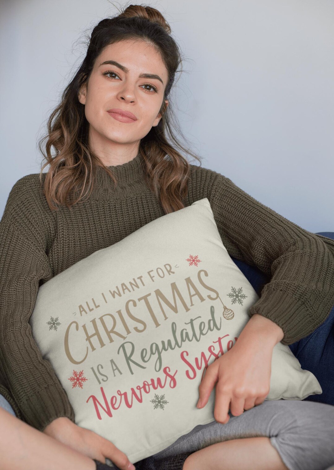 Regulated Nervous System Christmas Pillow: Funny Neurodivergent Holiday ...
