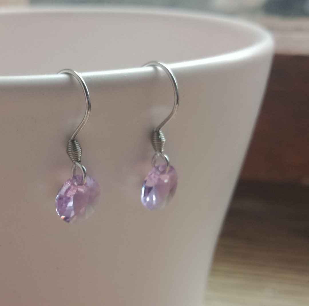 Dainty Lavender Earrings - Etsy