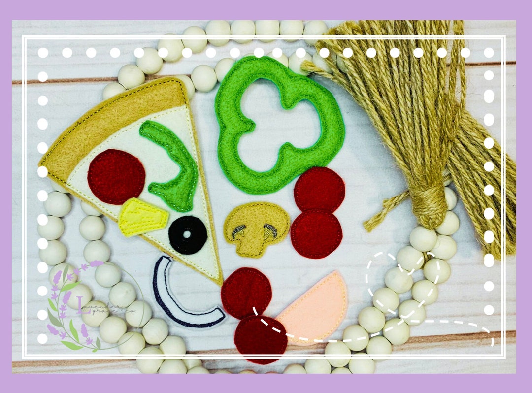 In the Hoop Pizza Embroidery Digital Download 4x4, 5x7 , Create Your ...