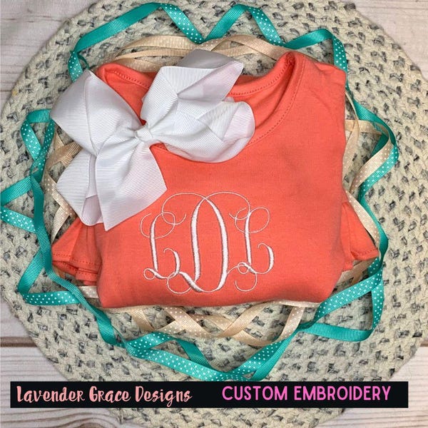 Girls Monogram Dress - Etsy