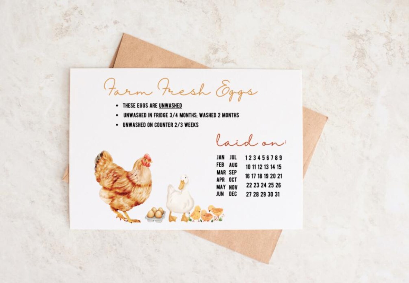 Farm Fresh Eggs Card for Unwashed Eggs Digital Download Png Jpeg Pdf ...