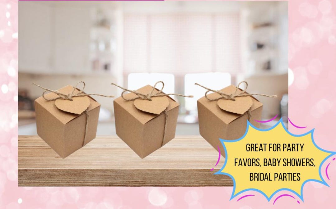 Kraft Paper Boxes 2x2x2, 10 per Order, Party Favor, Baby Shower, Bridal ...