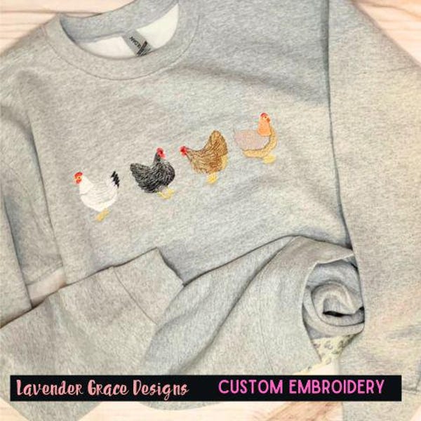Embroidered Chicken - Etsy