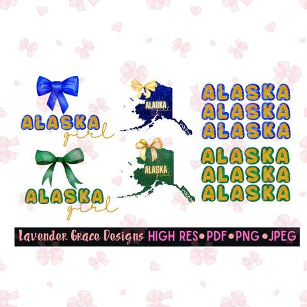 Alaska Coquette Glitter Digital Download 6 Images Pdf Png Jpeg Bubble ...