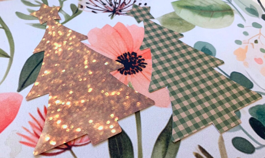 Cardstock Mixed Patterns Christmas Tree Die Cuts 30x, 5.94 for Holiday ...