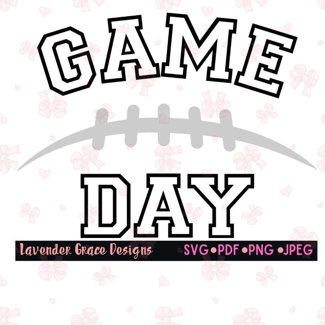 Game Day Hollow Letters With Football Stitches Digital Design Pdf Png ...