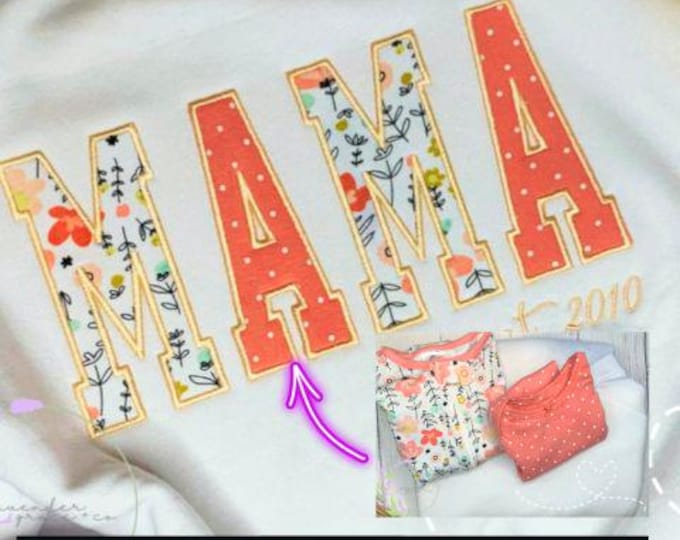 MAMA Embroidered Appliqué , Gifts for Mom, Cute Mama Gift for Mothers ...