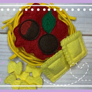 In the Hoop 4x4 5x7 Embroidery Pasta Bundle, 3D Ravioli, Spaghetti ...